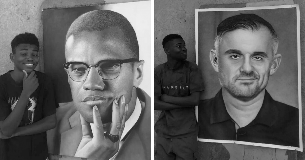 Artist From Nigeria Mastered Hyper-Realistic Charcoal Drawings By The ...